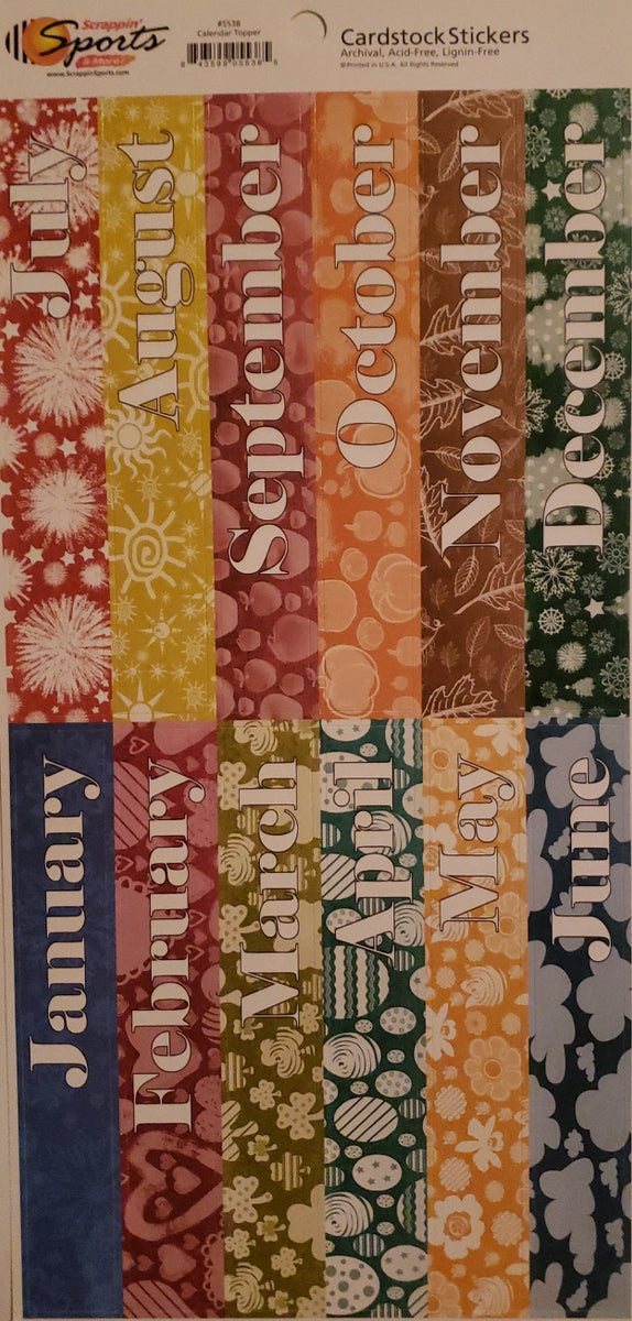 Scrappin' sports - cardstock stickers - calendar toppers Months – Dies ...