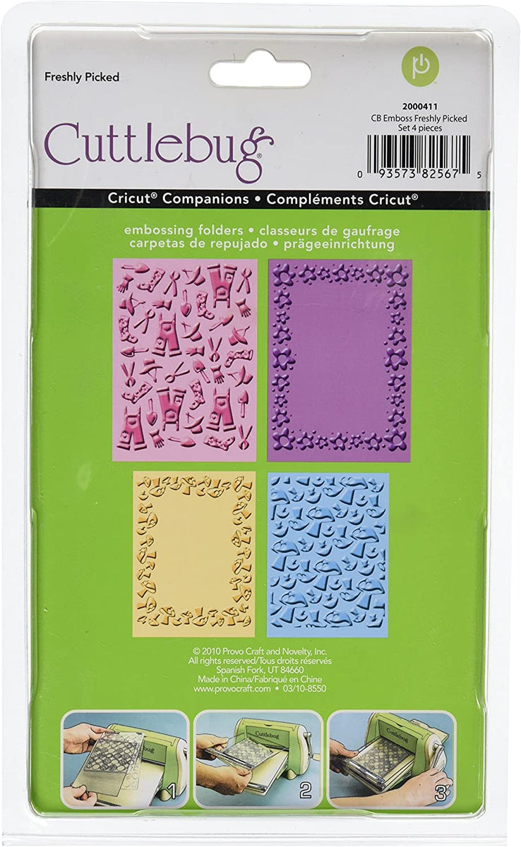 Cuttlebug Cricut companion embossing folder set - Freshly picked – Dies...to die for