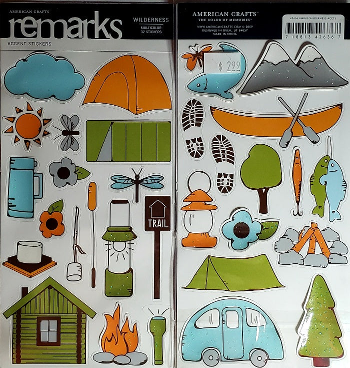 AC - American crafts - ReMarks sticker sheets - wilderness accents ...