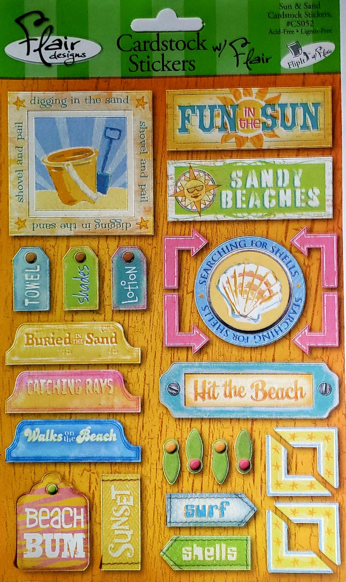 Flair designs - cardstock stickers - sun and sand – Dies...to die for