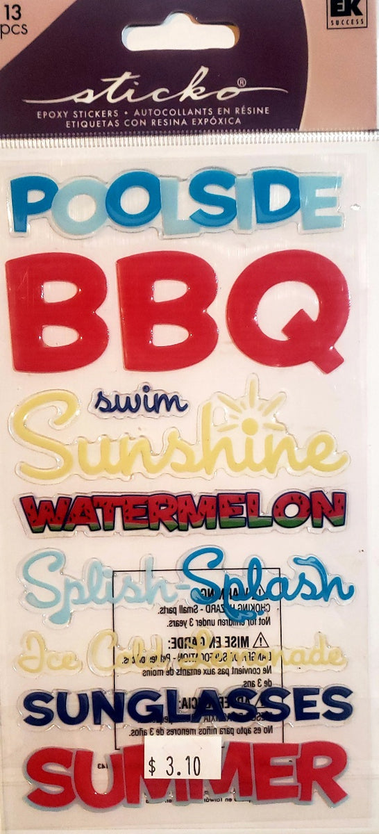 Sticko - dimensional sticker sheets - poolside words – Dies...to die for