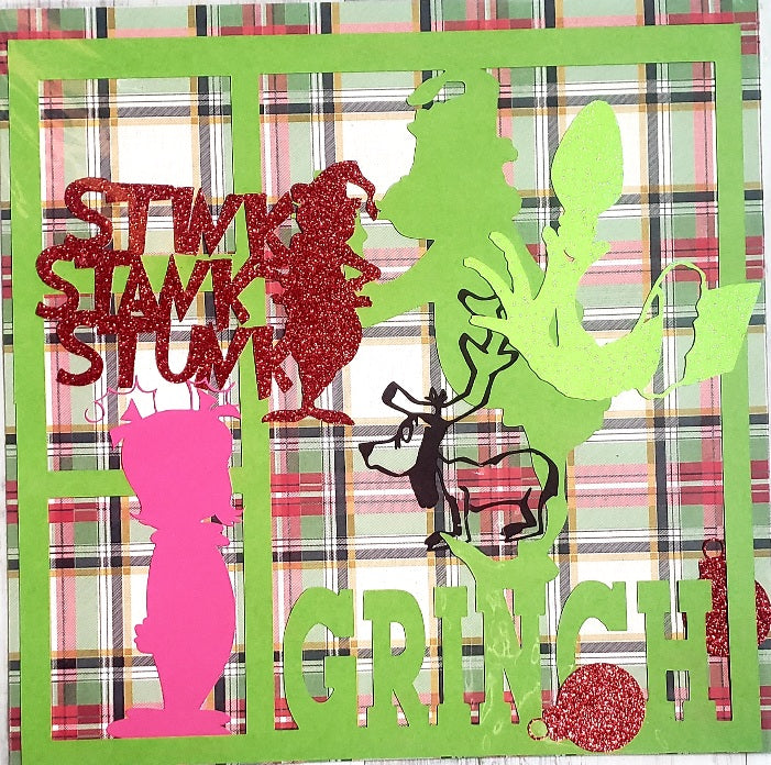 Grinch laser cut paper pack / die cuts 12"X12" - stink stank stunk kit ...