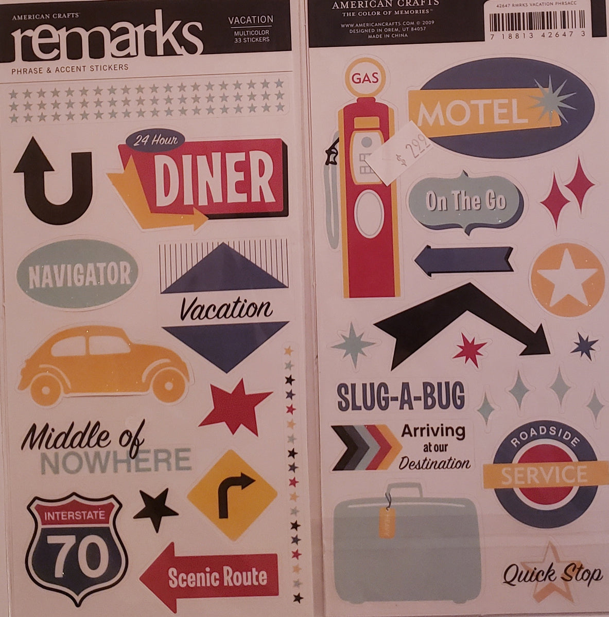 American crafts - remarks sticker sheets - vacation – Dies...to die for