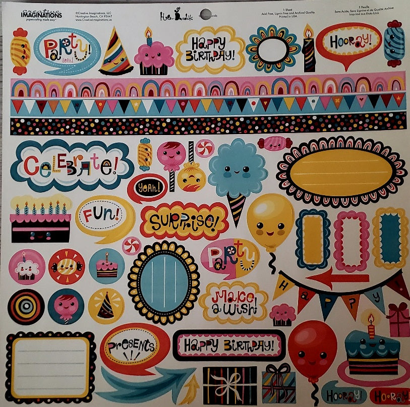 Creative Imaginations - 12 x 12 sticker sheet - birthday surprise ...