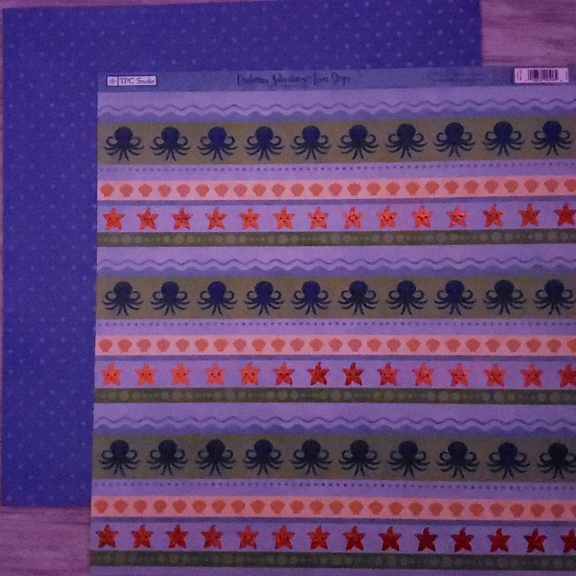 Tpc studios - 12 x 12 scrapbook double sided paper - undersea adventur ...