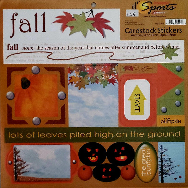 Scrappin sports 12 x 12 sticker sheet- fall – Dies...to die for