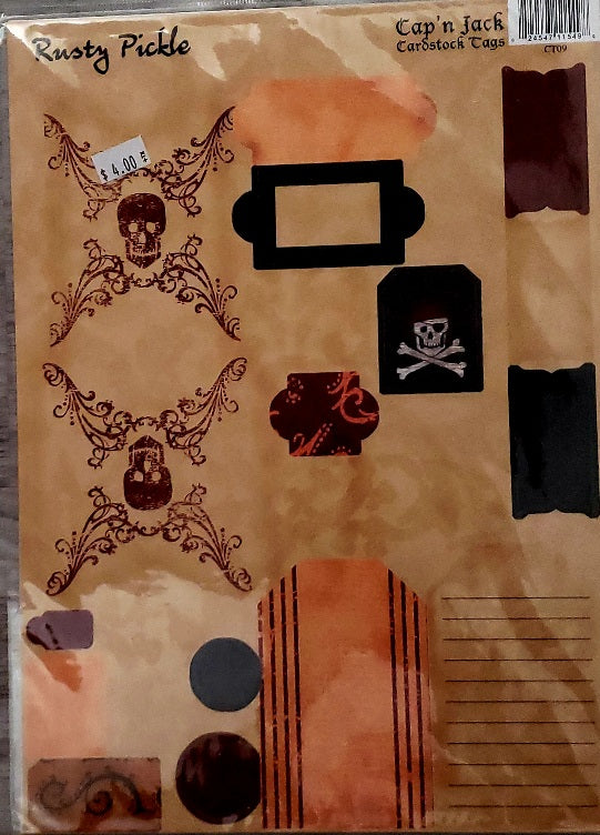 Rusty Pickle - 8 1/2 x 11 sheet- cap'n Jack cardstock tags – Dies...to ...