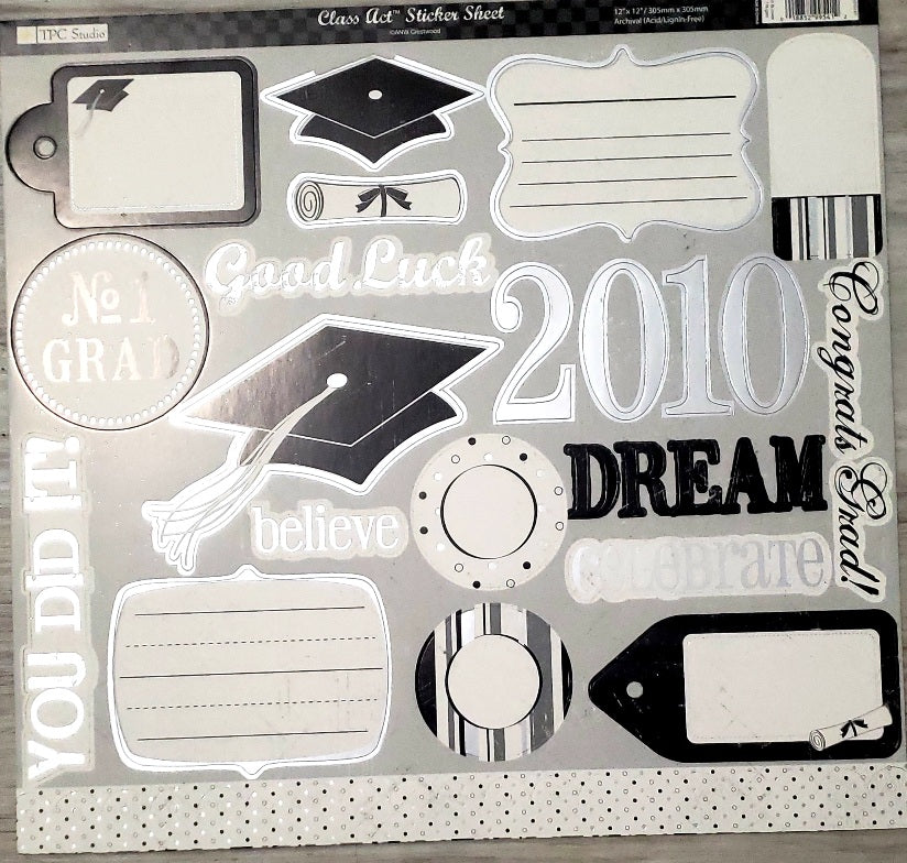TPC studios - sticker sheet 12 x 12 - class act 2010 price reduced ...