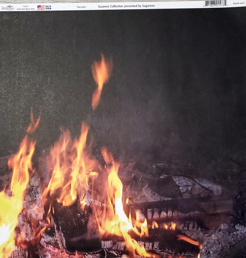Sugar Tree Single Sided cardstock paper 12 x 12 - campfire bonfire ...