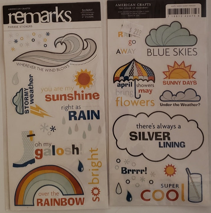 AC - American crafts - ReMarks sticker sheets - sunny – Dies...to die for