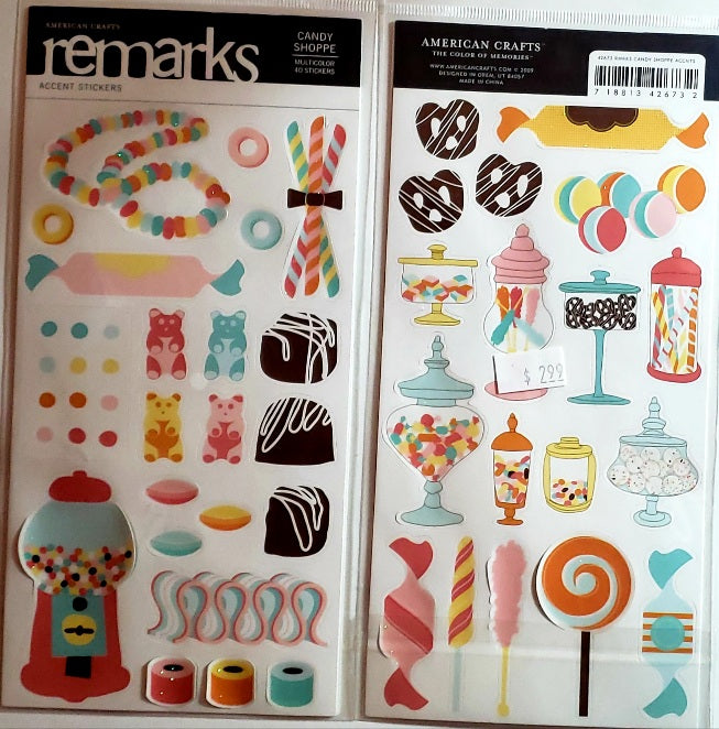 AC - American crafts - ReMarks stickers - candy shoppe journal glitter ...