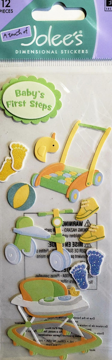 Jolee's Boutique Dimensional Sticker - babys 1st steps - medium tall a ...