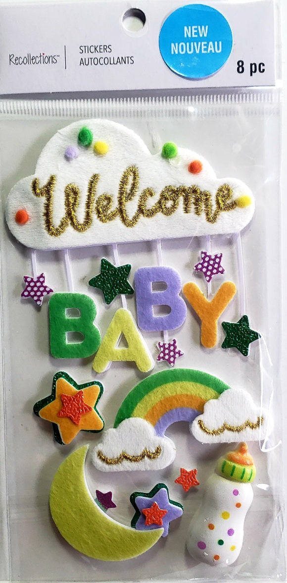 Recollections - dimensional stickers - welcome baby – Dies...to die for