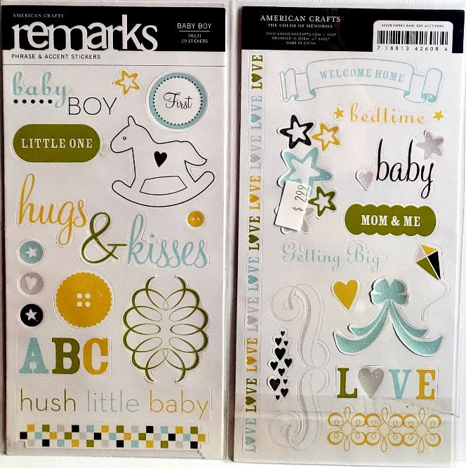 AC - American crafts - remarks stickers - baby boy – Dies...to die for