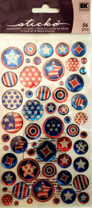 Sticko - dimensional sticker sheets - Patriotic stars – Dies...to die for