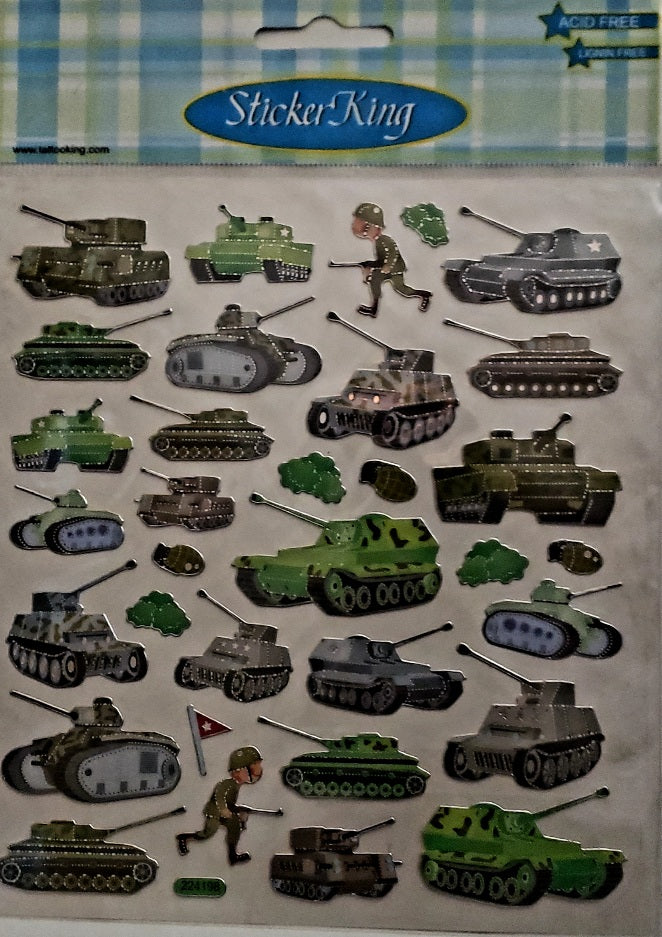 Sticker king - clear sticker sheet - military tanks – Dies...to die for
