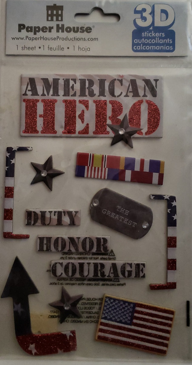 Paper house - dimensional sticker sheet - American Hero Military – Dies ...