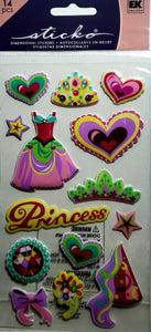 Sticko - dimensional sticker sheets - princess puffy – Dies...to die for