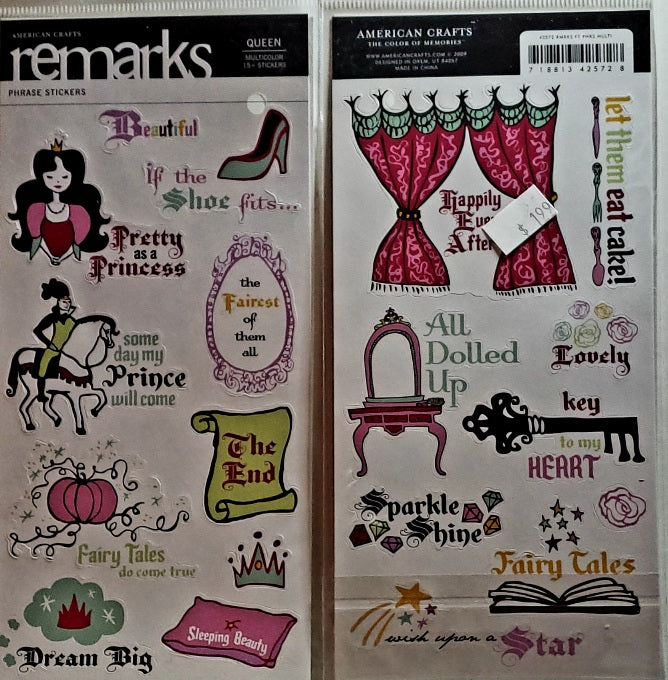 AC - American crafts - ReMarks sticker sheets - fairy tale queen – Dies ...