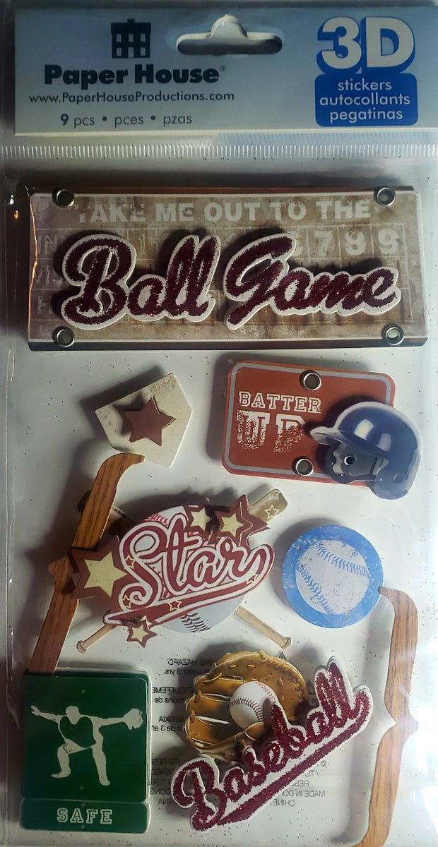 Paper house - dimensional sticker sheet - baseball – Dies...to die for