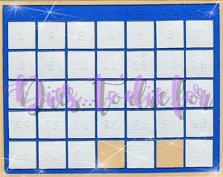 Dies ... to die for metal cutting die - Calendar Grid - A2 size - Remo ...